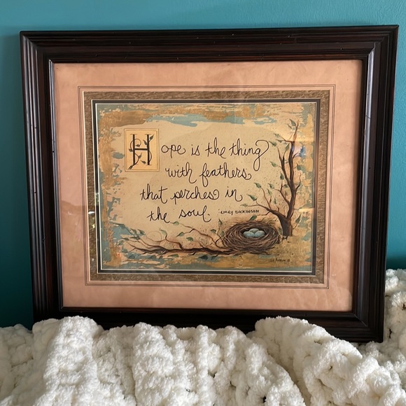 Hobby Lobby | Accents | Framed Poetry Wall Art Hope Is The Thing With ...